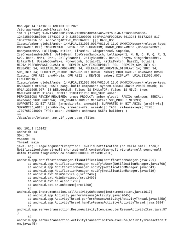 Crash Pdf Android Operating System Java Programming Language