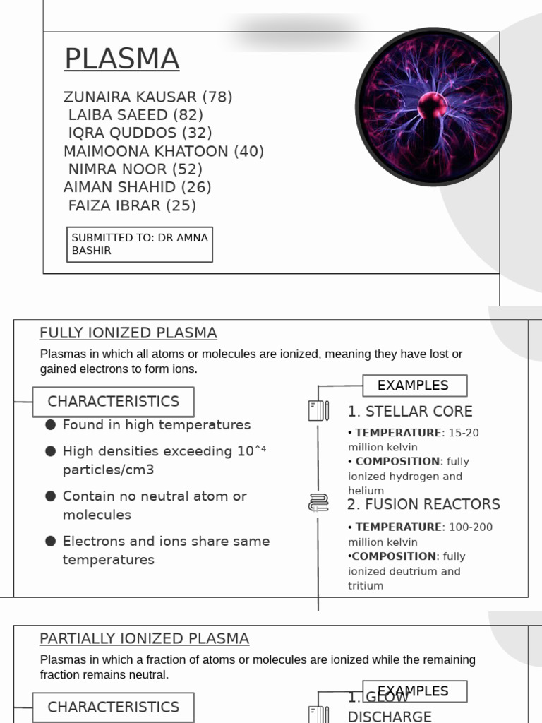 Physical Presentation | PDF | Plasma (Physics) | Atoms
