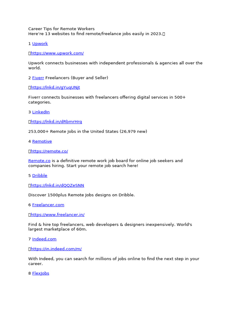 Top Websites for Remote Job Seekers | PDF