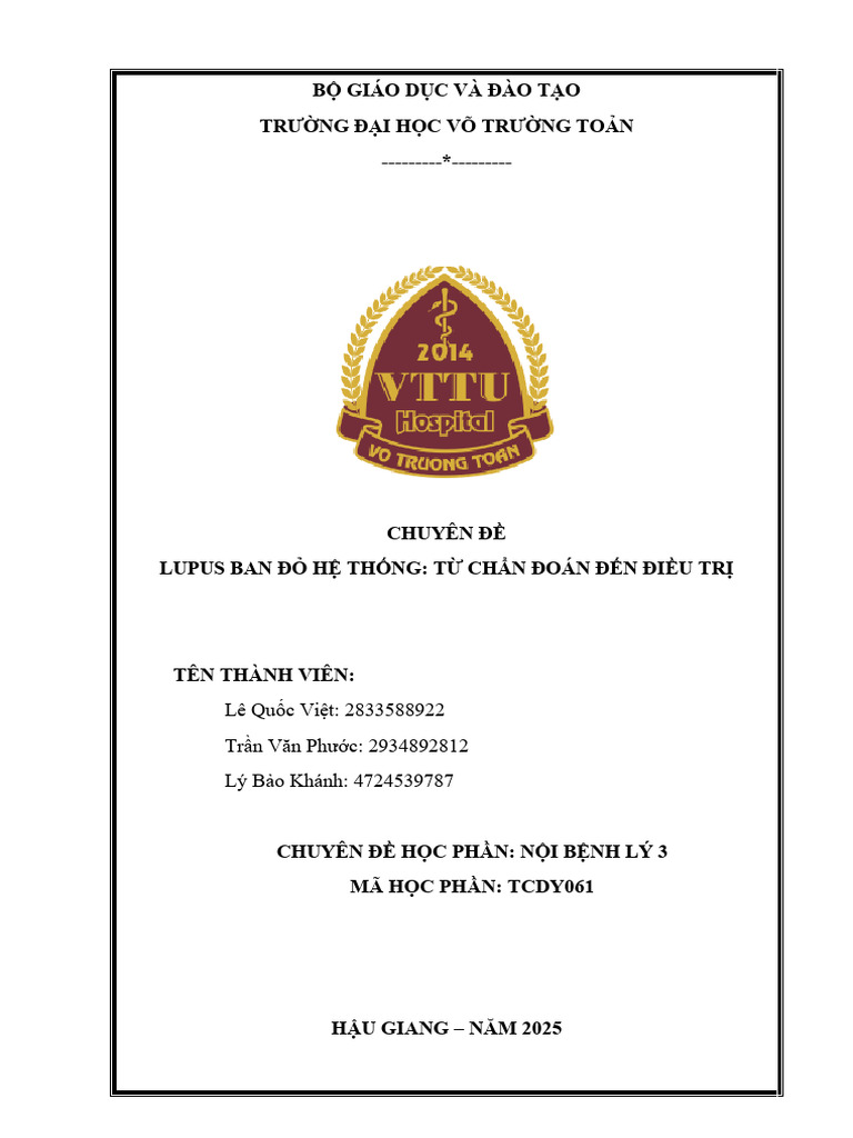 Lupus ban đỏ hệ thống | PDF