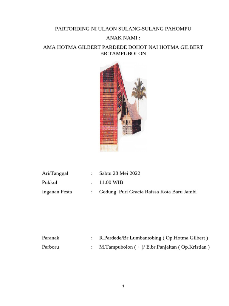 Panandaion Ulaon Sulang | PDF