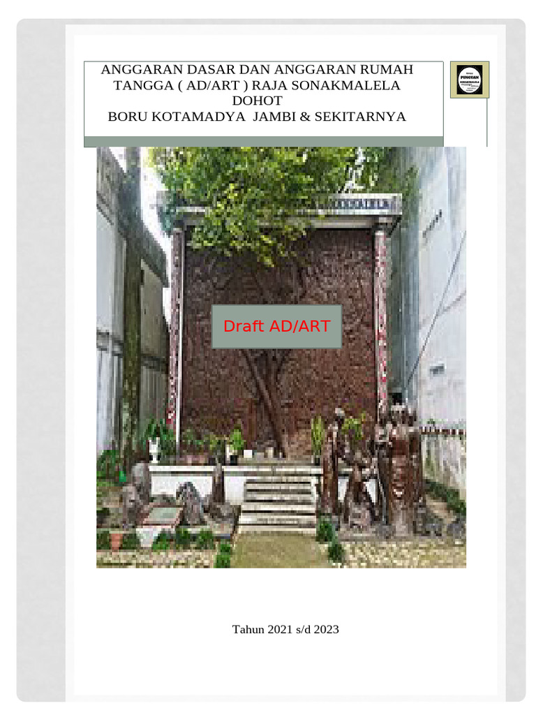 AD/ART Punguan Raja Sonakmalela | PDF