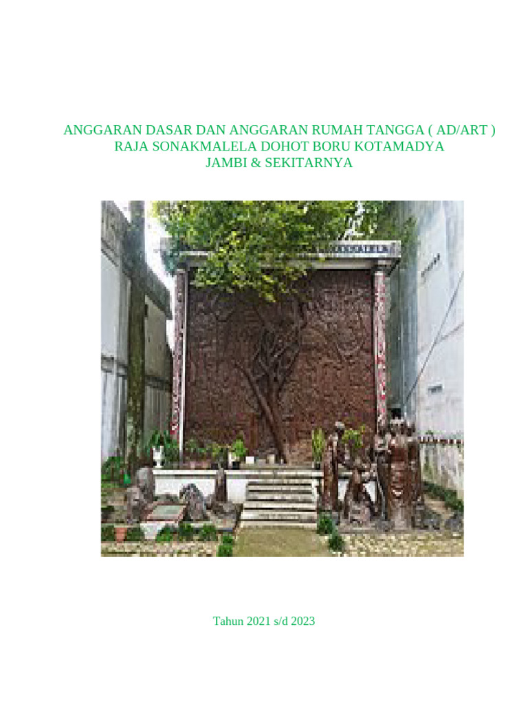 Anggaran Dasar Sonakmalela | PDF