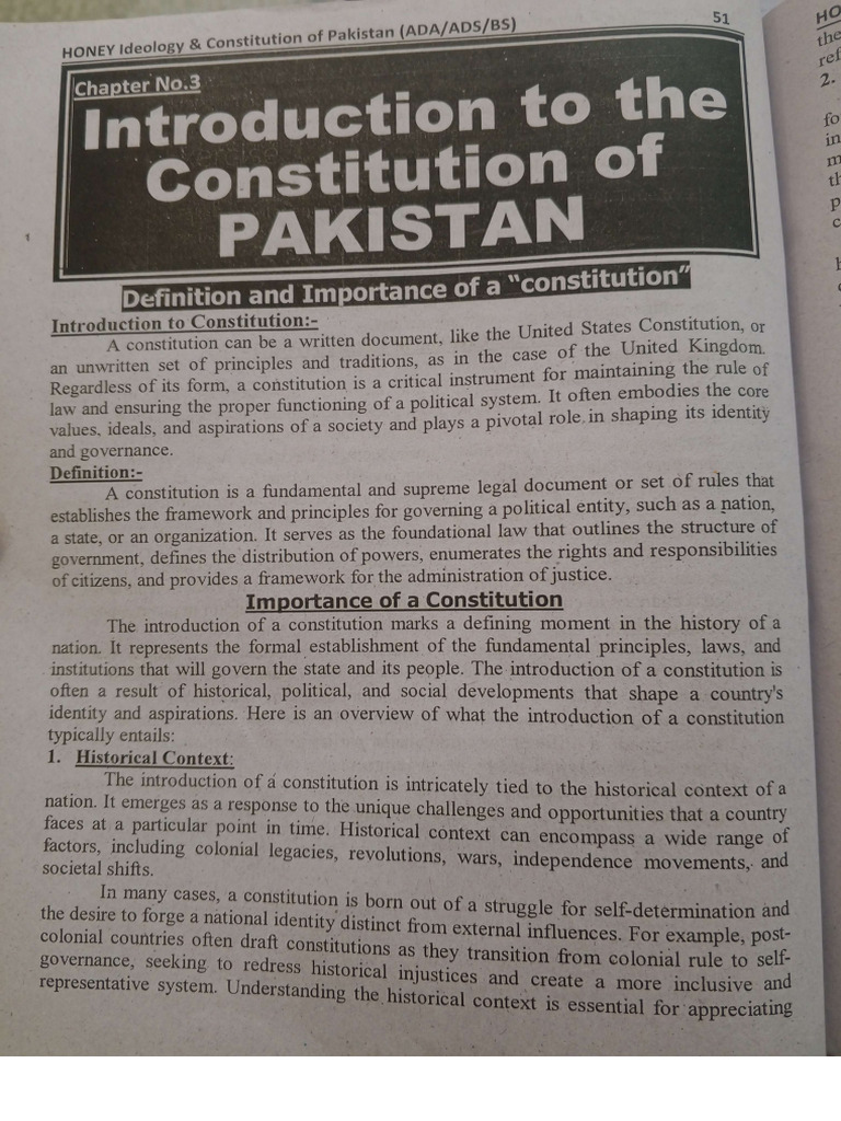 Introduction To The Constitution of Pakistan | PDF