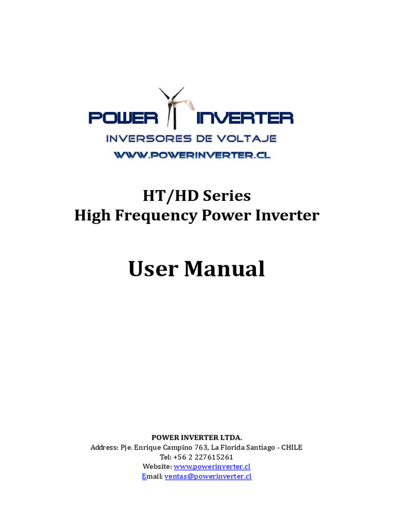 HT/HD Series Inverter User Manual | PDF | Power Inverter | Power Supply