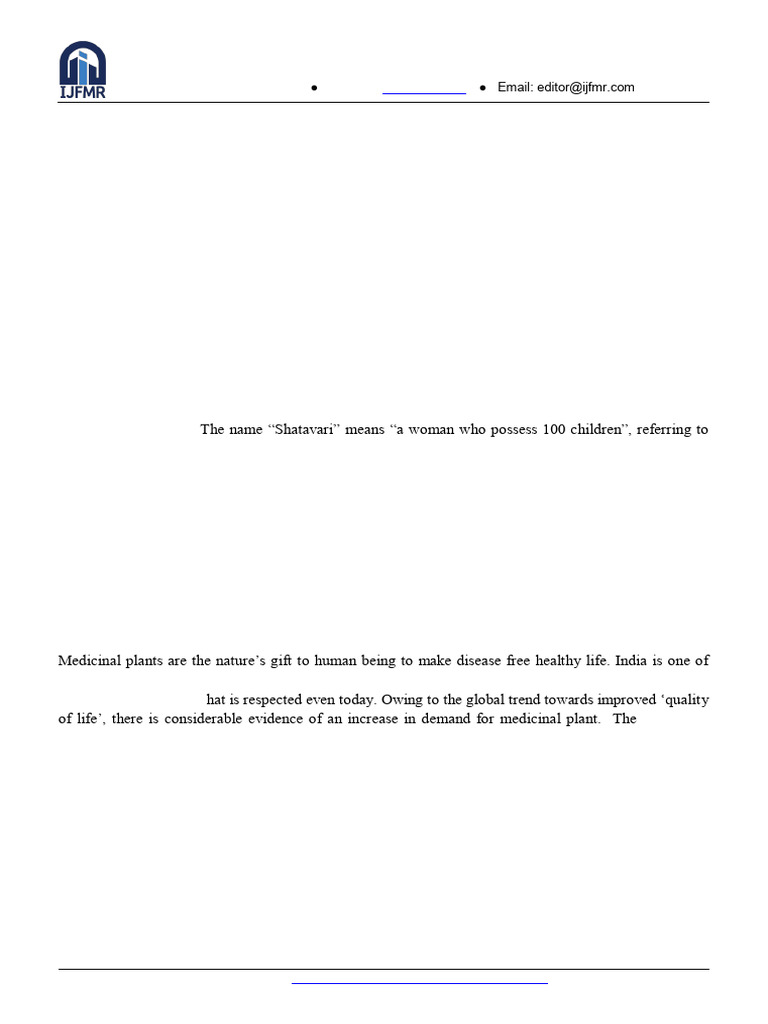 A Review of The Magical Indian Shrub Asparagus Racemosus | PDF ...