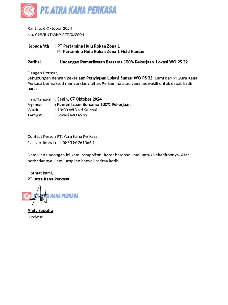 Undangan Pemeriksaan Bersama | PDF