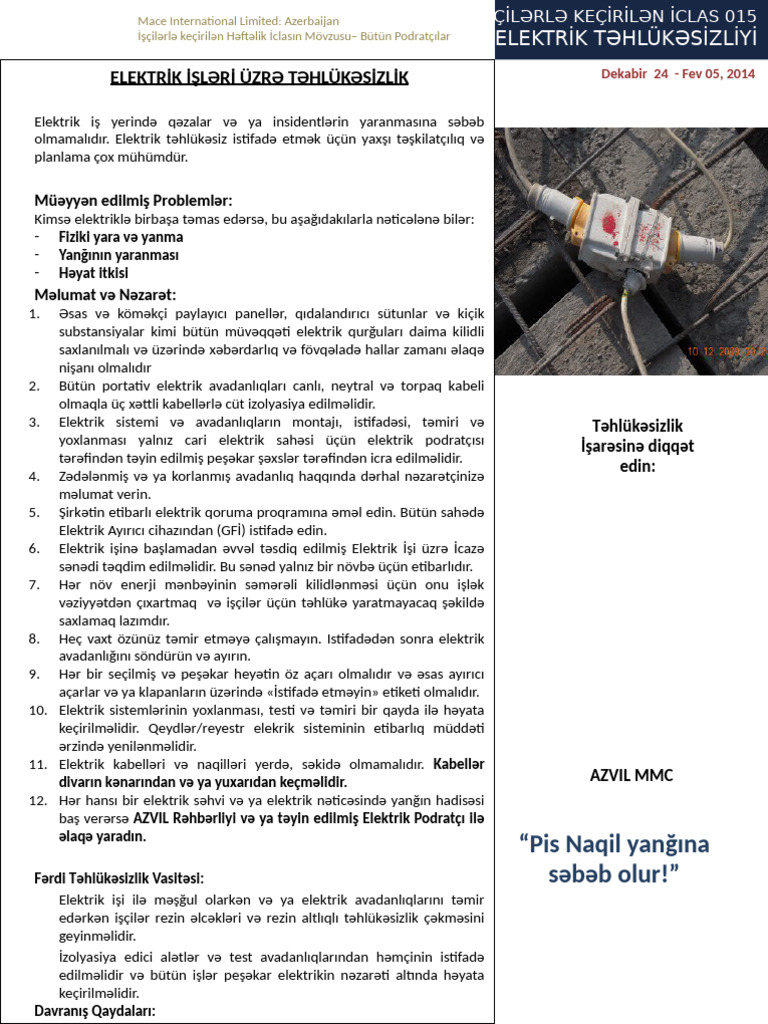 Tbt 015 - Electrical Safety-Az | PDF