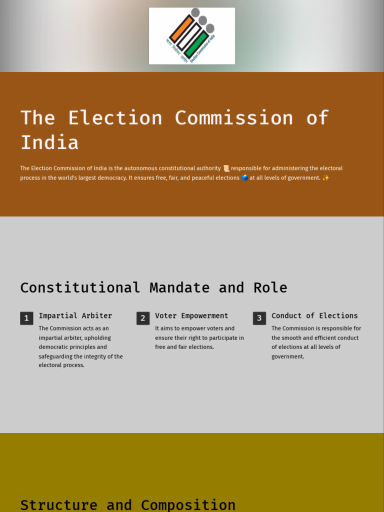 The Election Commission of India | PDF | Elections | Voting