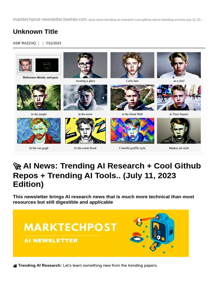 AI News Trending AI Research Cool Github.X | PDF | Artificial Intelligence | Intelligence (AI ...