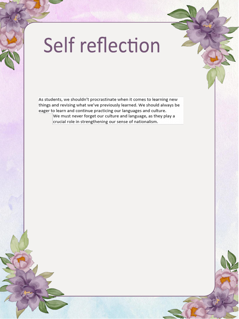 Self Reflection - Portfolio | PDF