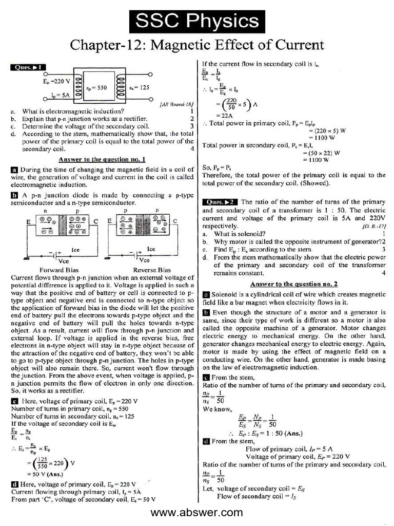 Chapter 12 - Magnetic Effect of Current | PDF