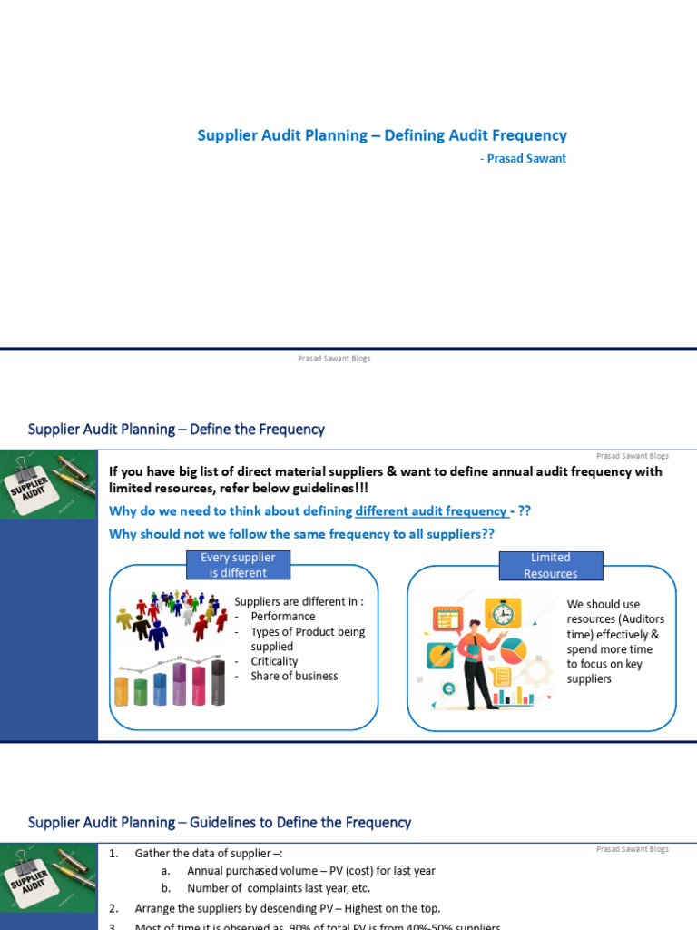 Guidelines Supplier Audit Planning | PDF | Audit | Business