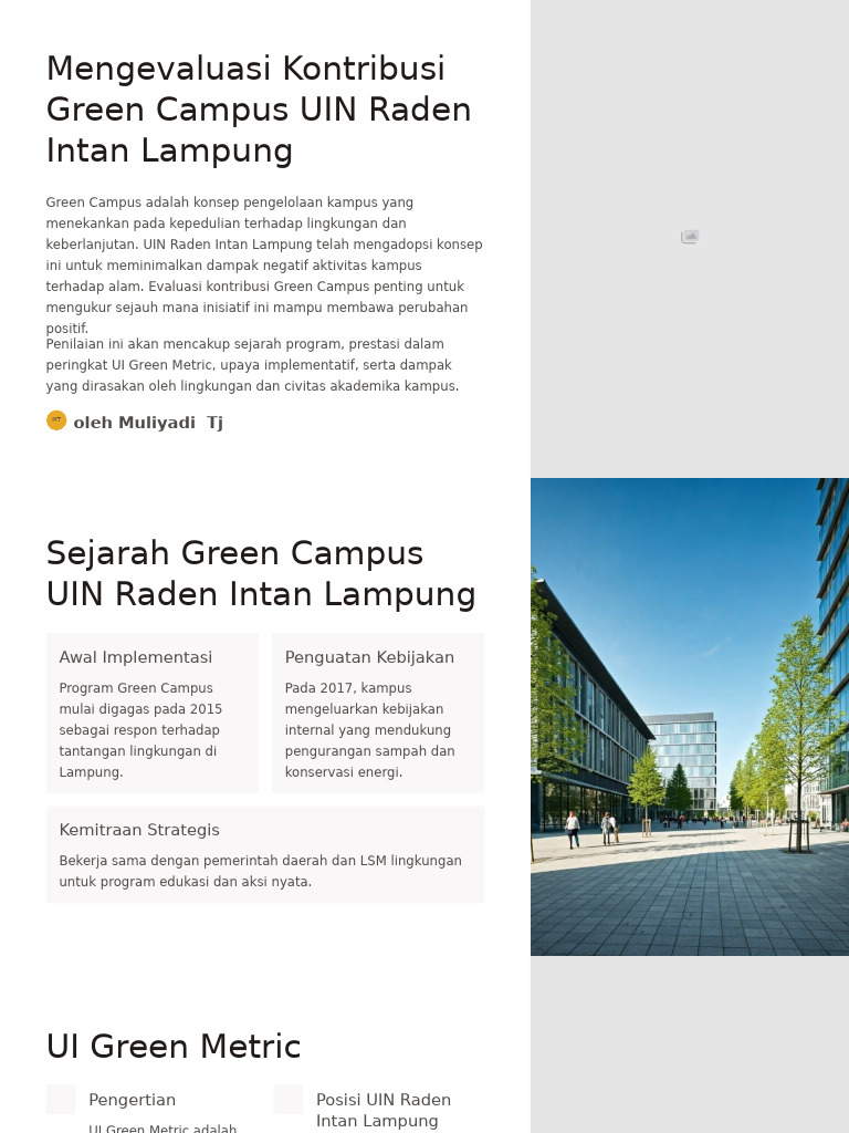 Evaluasi Green Campus UIN Raden Intan | PDF