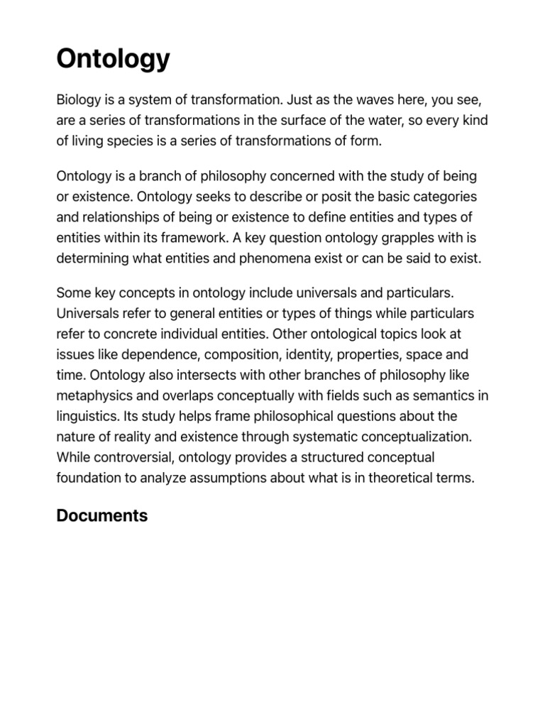 Ontology Documents - The Library | PDF | Ontology | Consciousness