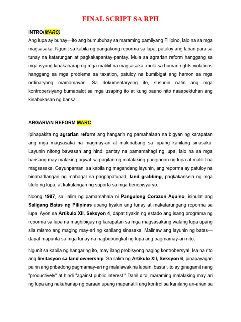 FINAL-SCRIPT-SA-RPH | PDF