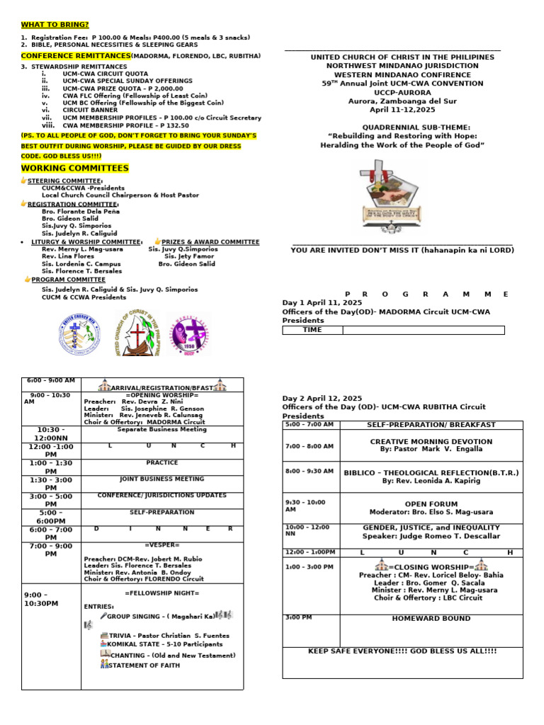 Cucm Ccwa Programe 2025 | PDF | Abrahamic Religions | Christian ...