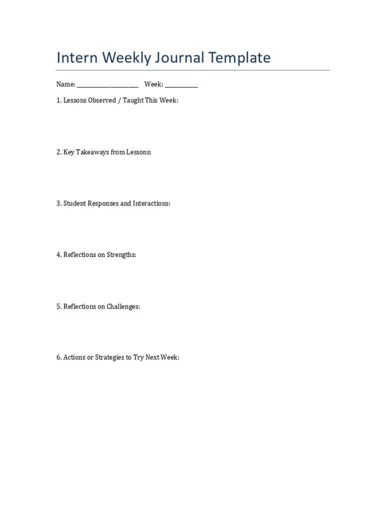 Intern Journal Template | PDF