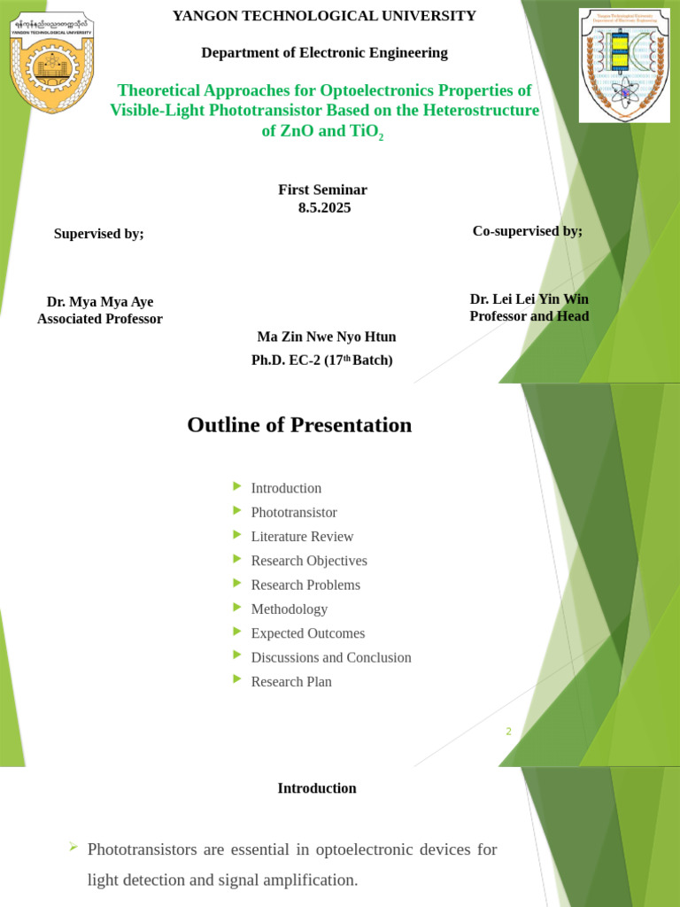 3.ma Zin Nwe Nyo Htun - First Seminar | PDF | Zinc Oxide | Heterojunction
