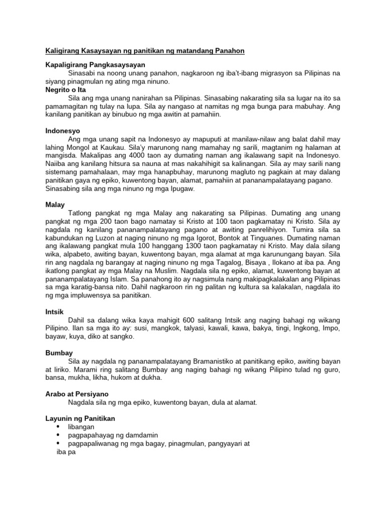 Kaligirang Kasaysayan NG Panitikan NG Matandang Panahon at Panahon NG ...