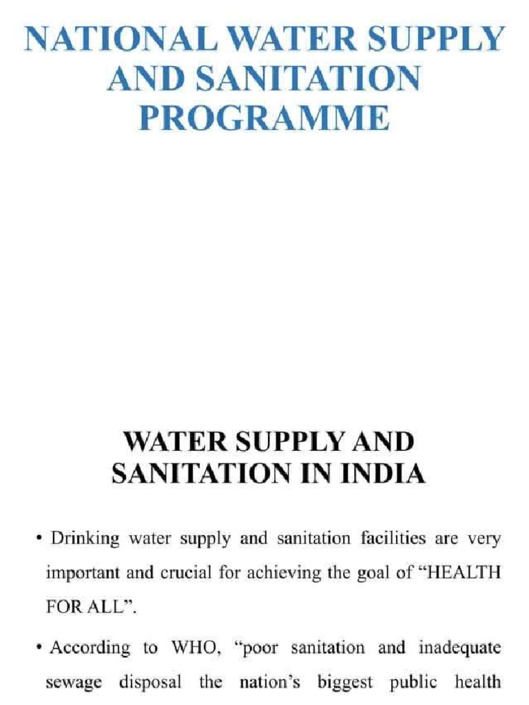 National Water Supply and Sanitation Program | PDF