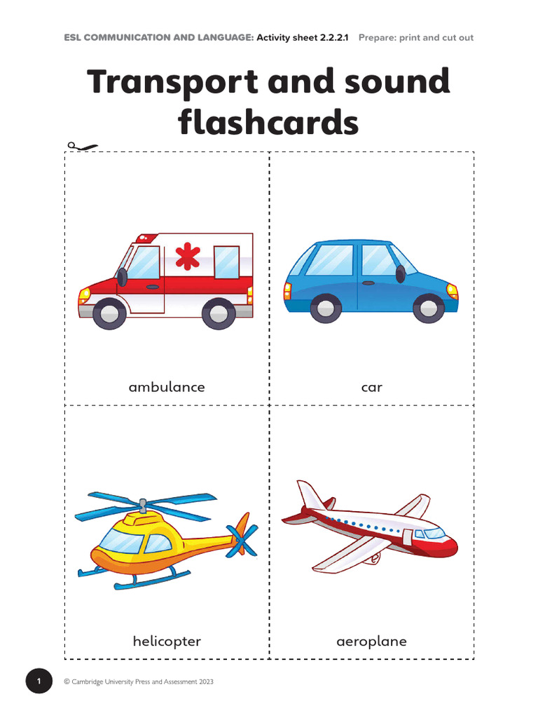 ESL Transport Sound Flashcards | PDF