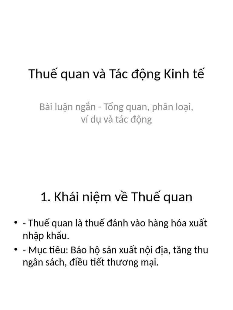 Thue Quan Va Tac Dong | PDF