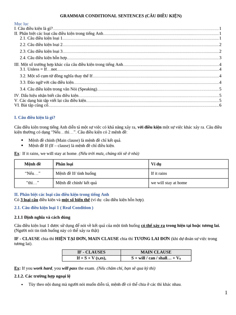 Conditional Sentences - Key | PDF