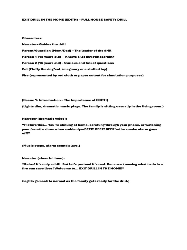 Fire Prevention Script Edith | PDF