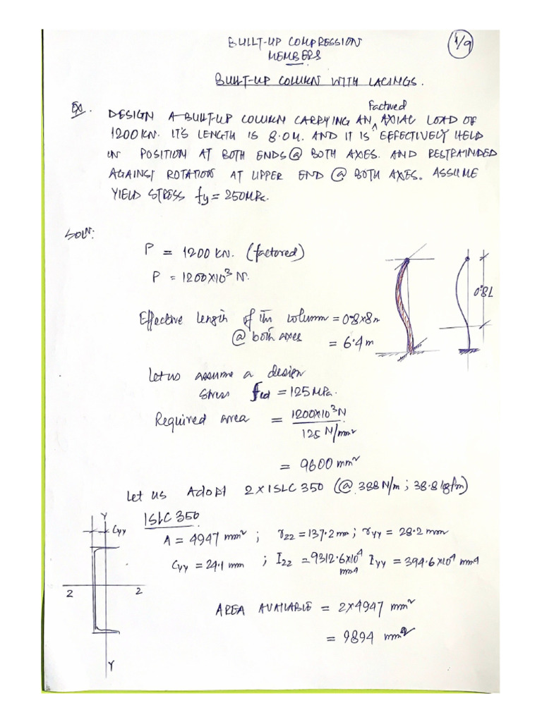Example Design of Built Up Column | PDF