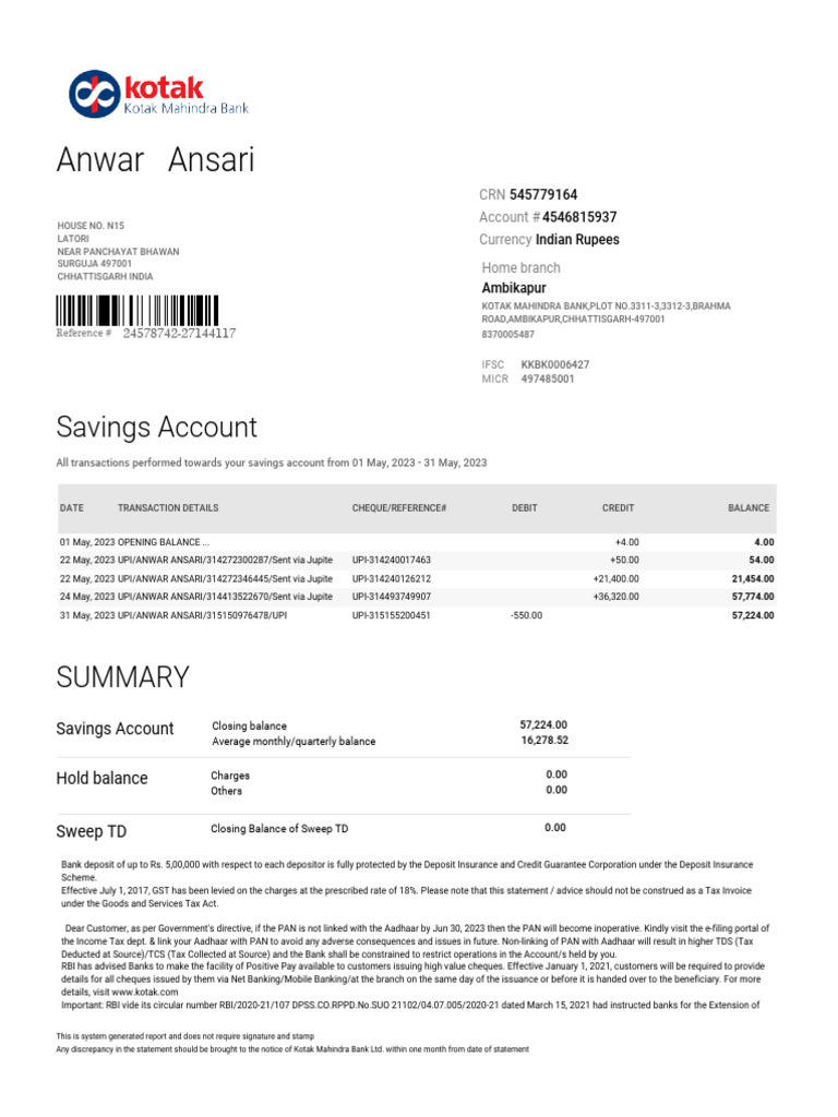 2023 07 01 21 19 45may 23 - 497001 | PDF | Cheque | Banks
