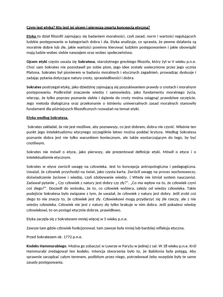 Czym Jest Etyka | PDF