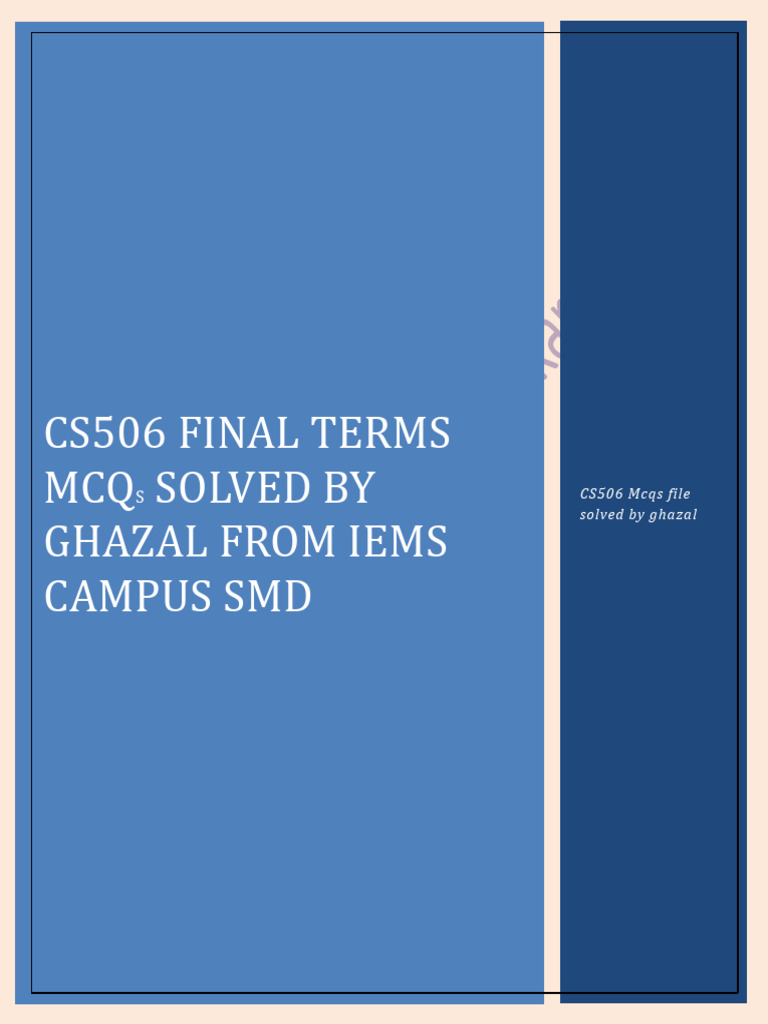 CS506-Final-MCQSSolvedbyGhazaliems - DWNLD From | PDF | Http Cookie ...