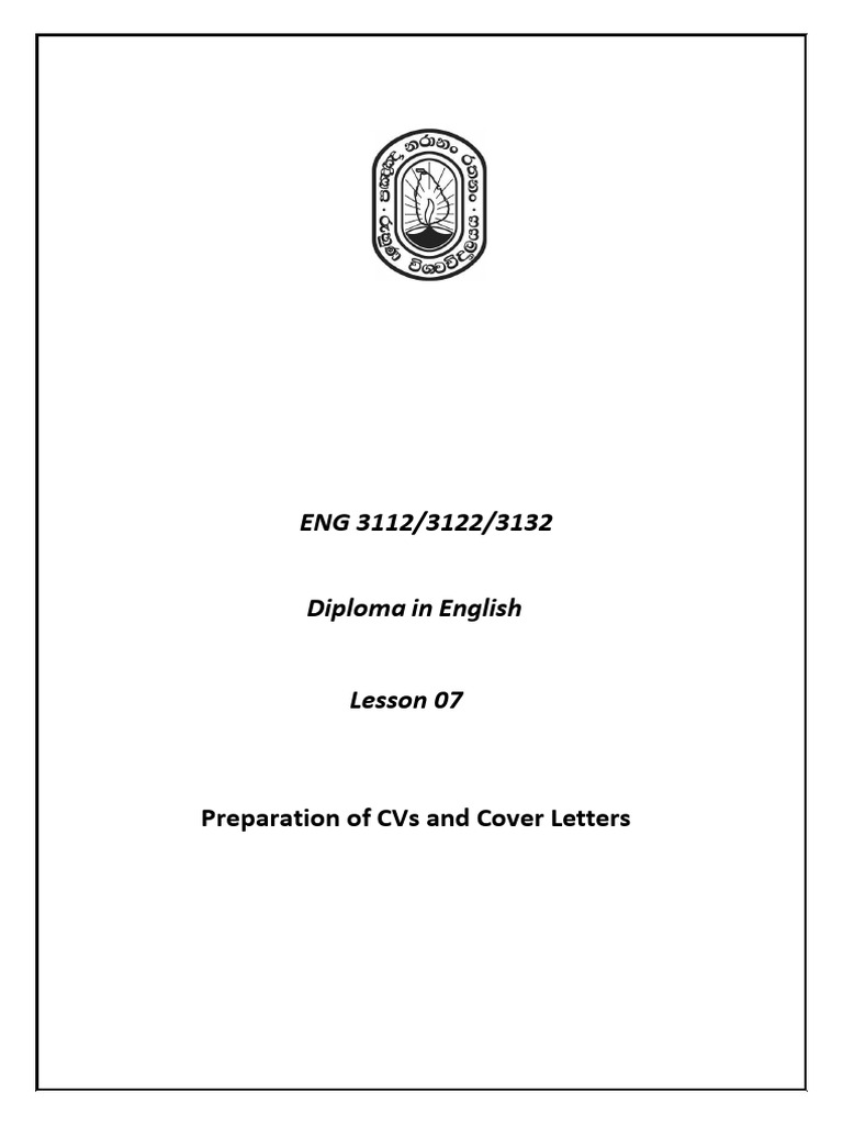 Preparation of CVs and Cover Letters | PDF
