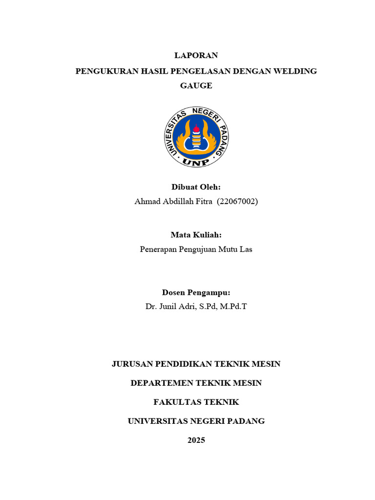 Pengukuran Celah Sambungan Las Standar | PDF