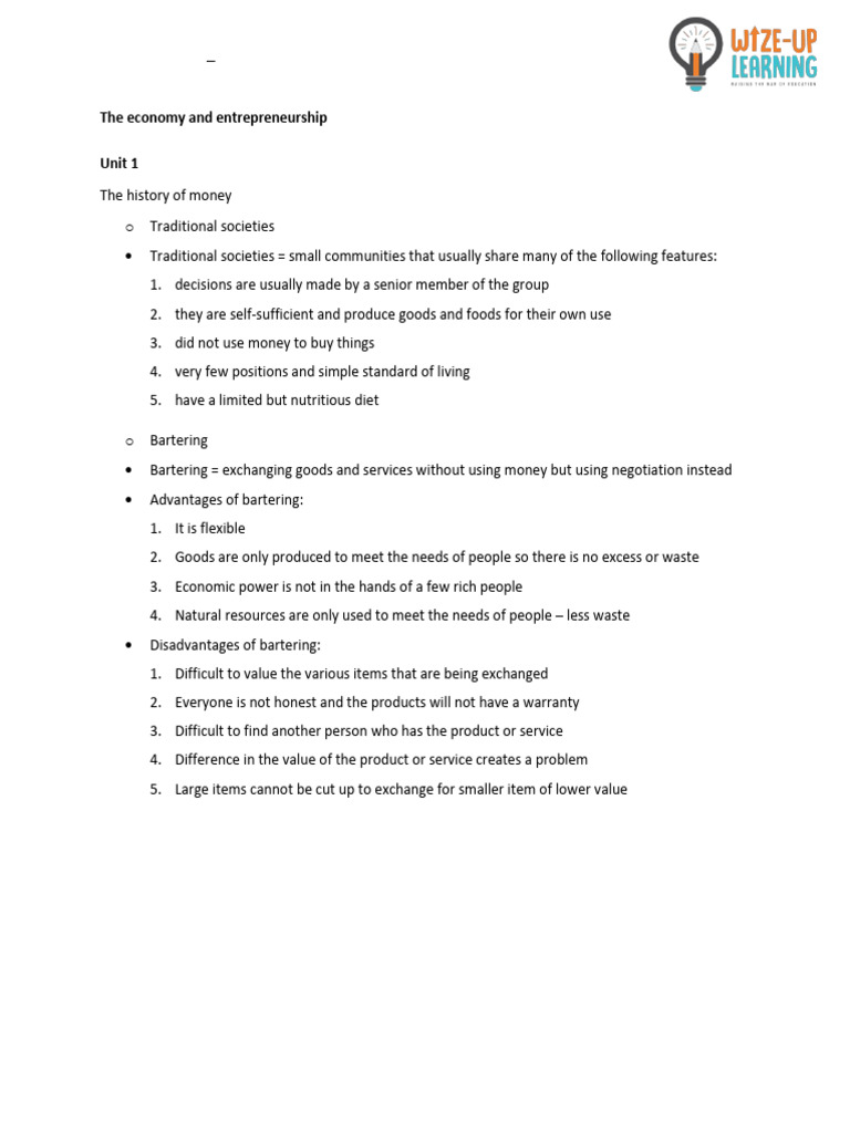 Economic & Management Sciences Overview | PDF | Money | Banknote