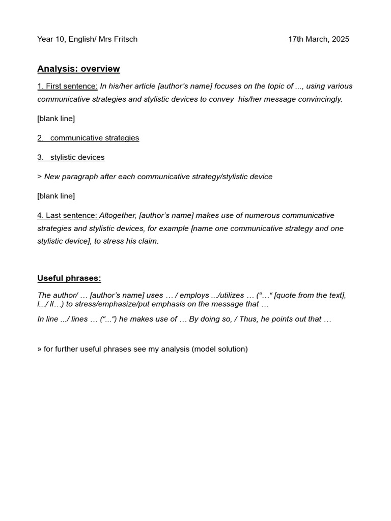 Analysis Overview | PDF