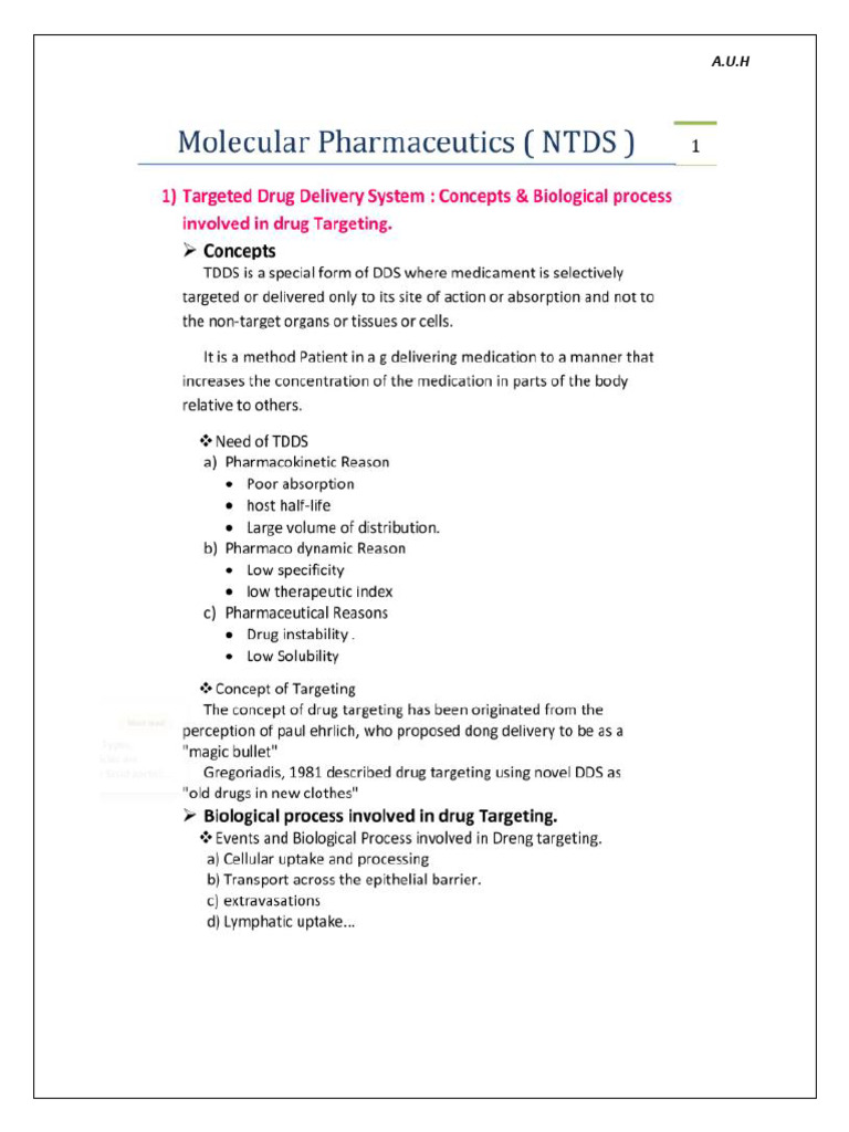 Molecular Pharmaceutics M.Pharmacy Sem-2 | PDF