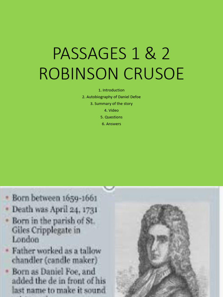 2025-01-21 Comphrehension-ROBINSON CRUSOE | PDF