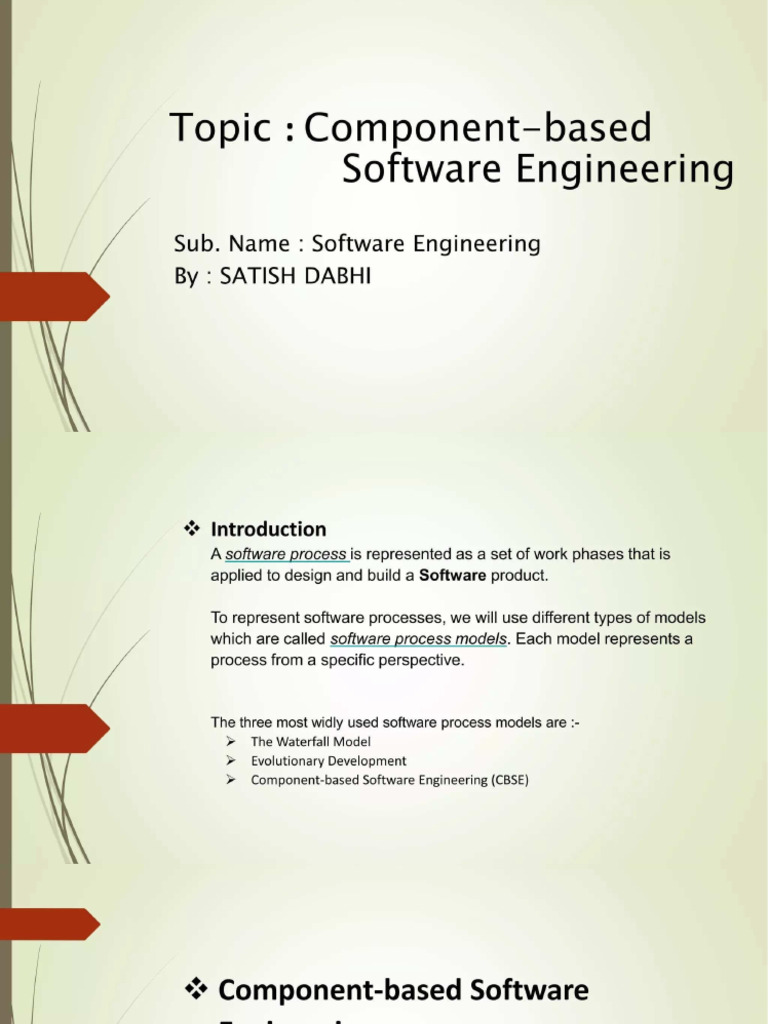 PDF Component Based Software Engineering | PDF