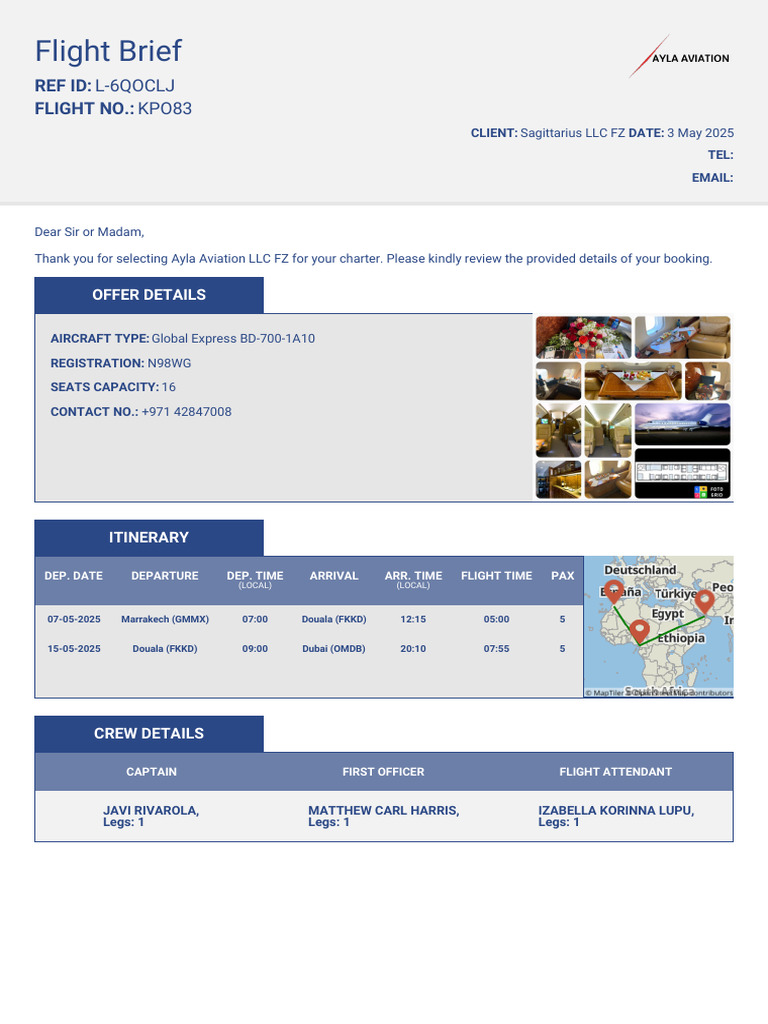 Ayla Aviation Flight Brief KPO83 | PDF | Transport