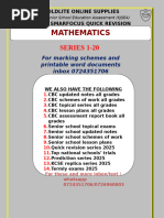Mat Grade 8 Jss Comprehensive Notes | PDF | Education Reform | Mathematics