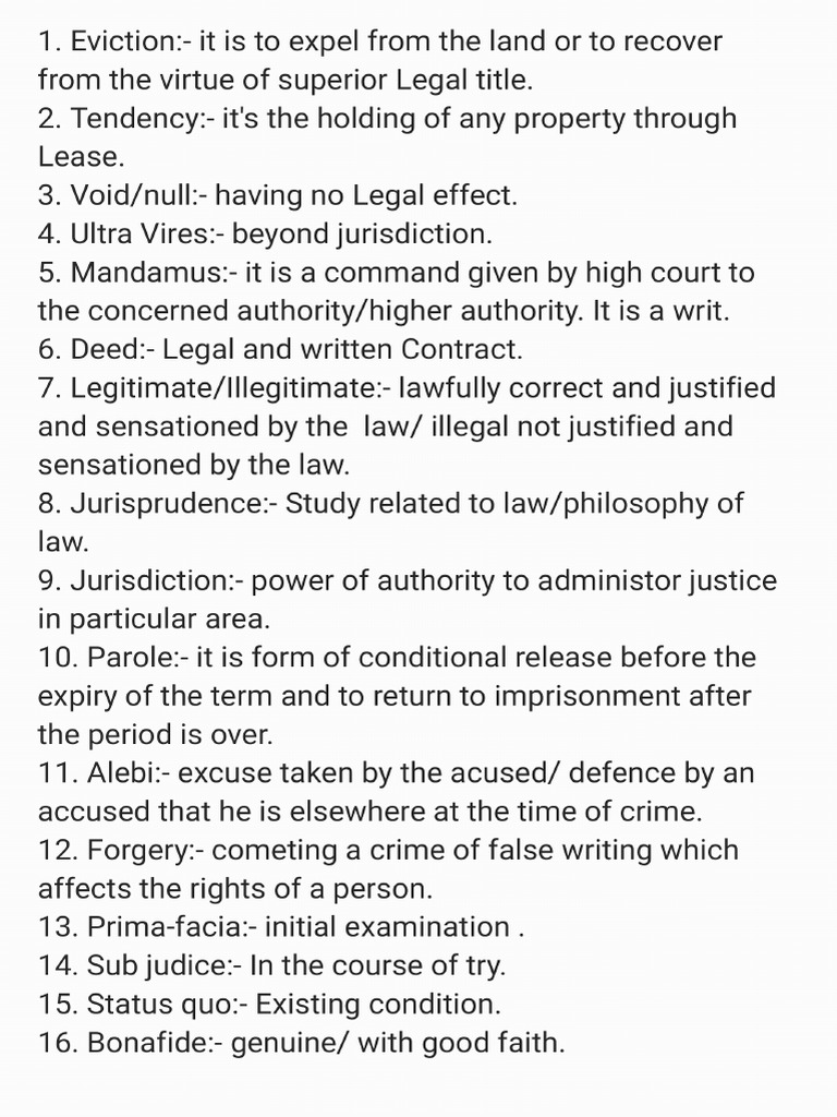 Legal Words Lecture 2 | PDF