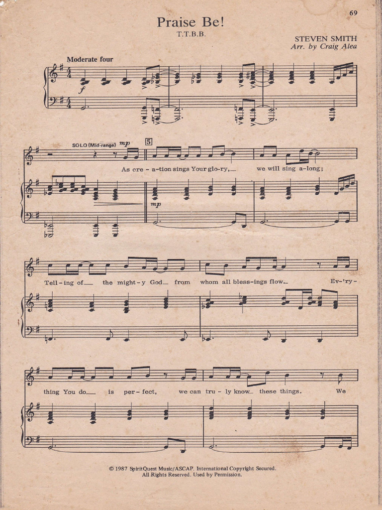 Praise Be! (TTBB) - Craig Alea | PDF