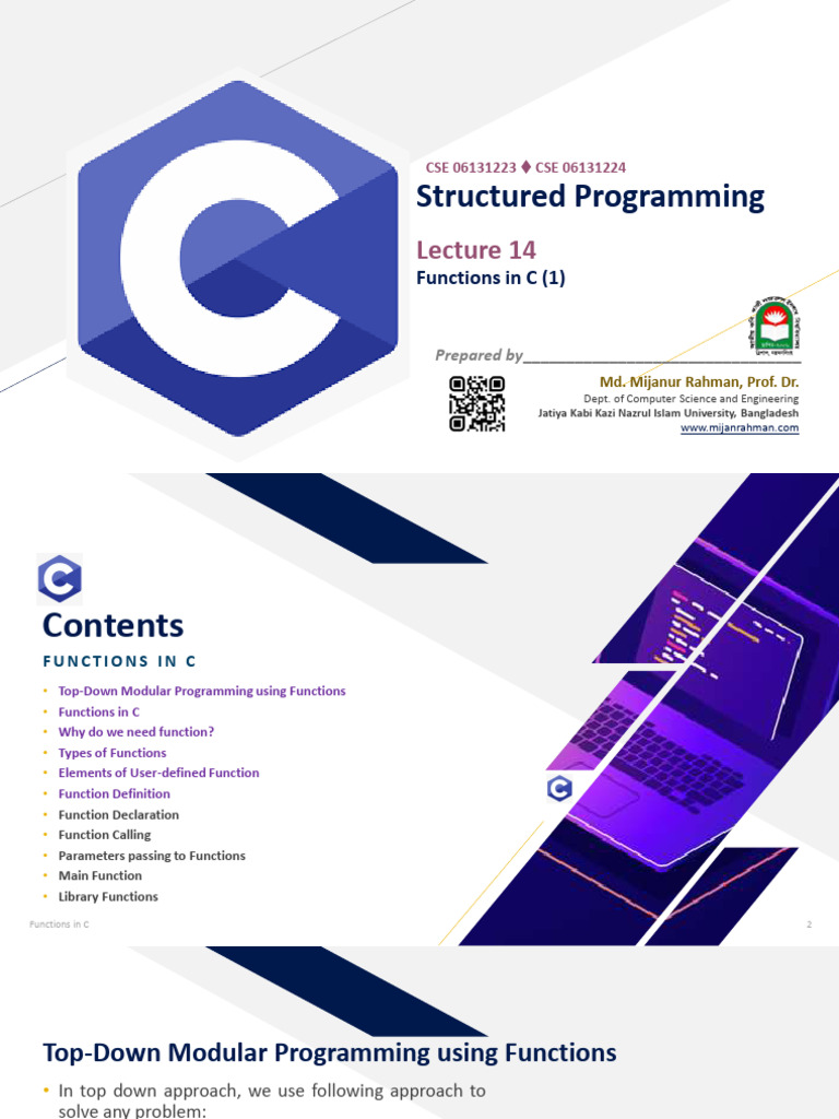 Lecture-SP14-Functions-1 | PDF | Parameter (Computer Programming) | Multiplication
