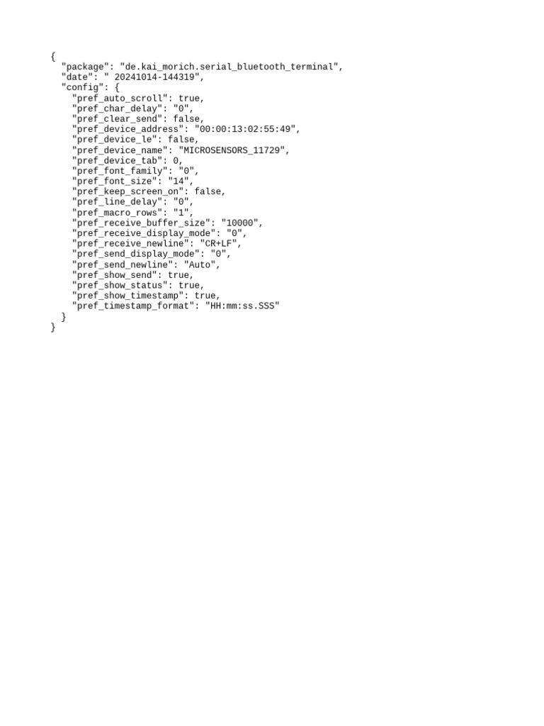 Serial Bluetooth Terminal Cfg | PDF
