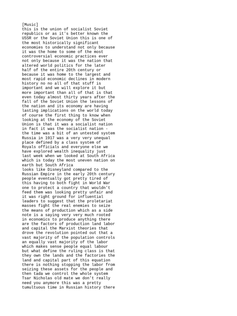 316 The Economy of The Soviet Union 20200126T125908Z | PDF | Soviet ...