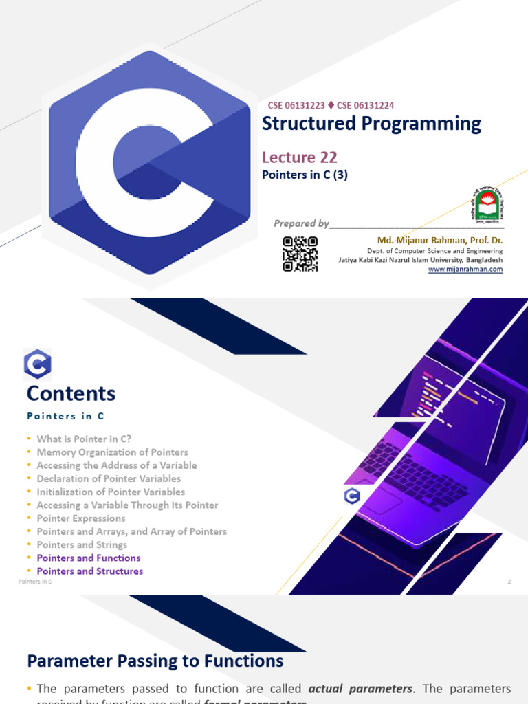 Lecture Sp22 Pointers In C 3 Pdf Pointer Computer Programming 6691