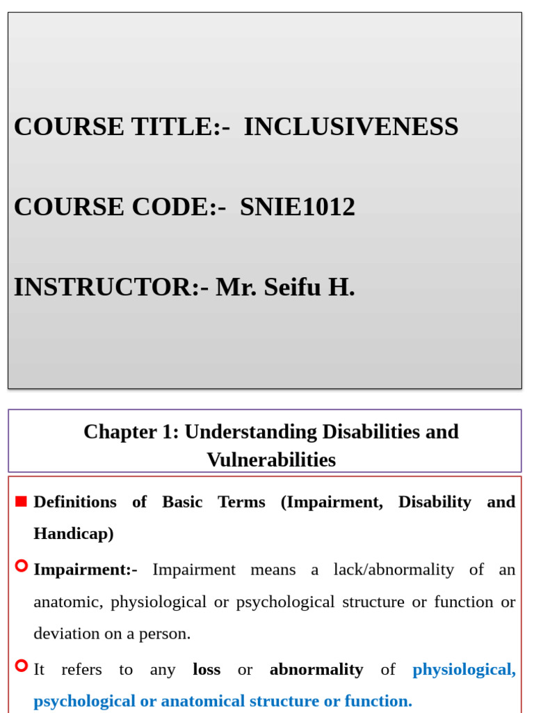 Understanding Disabilities and Models | PDF | Intellectual Disability ...