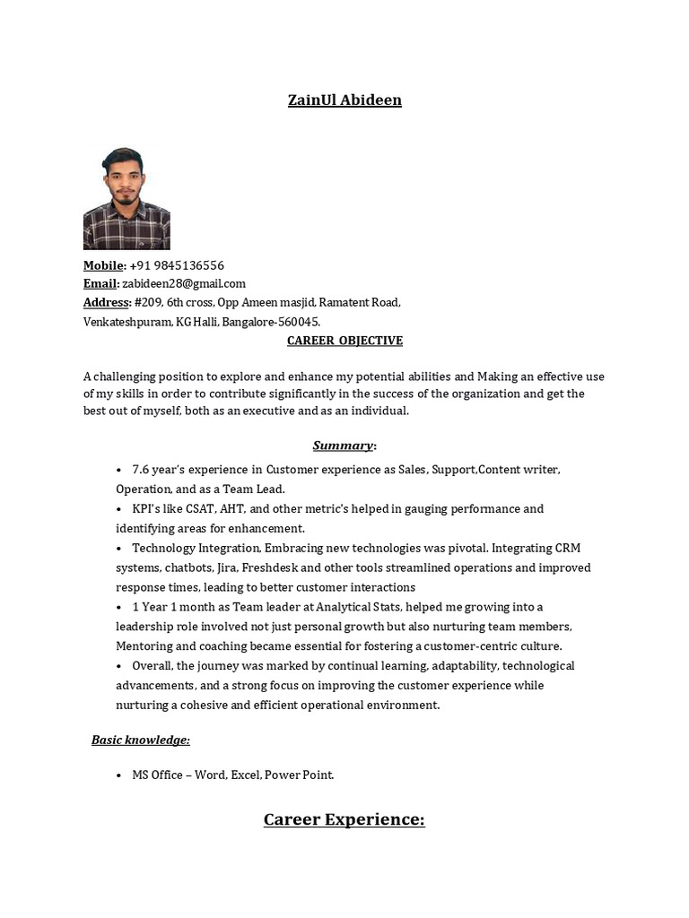Updated CV ZAINUL ABIDEEN | PDF | Employee Retention | Brand